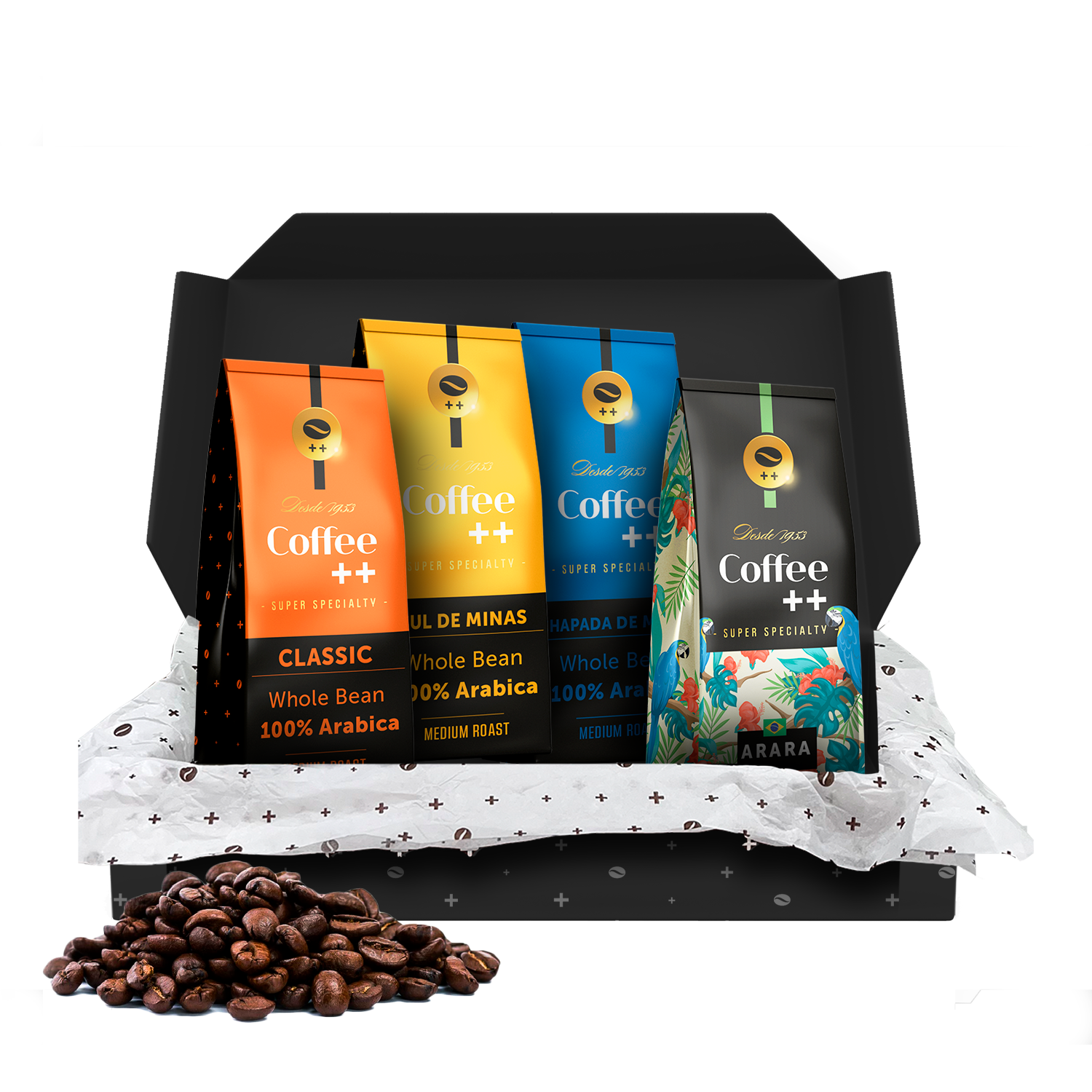 Kit 4 Pacotes Café Especial Em Grãos Coffee Mais Variedades -4 x 250g