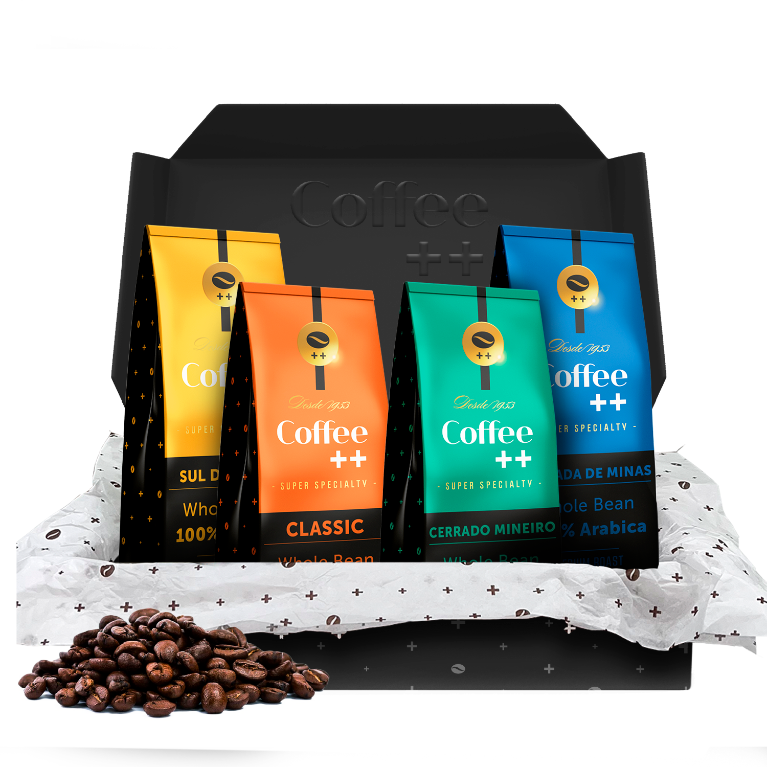 Kit 4 Pacotes Café Especial Em Grãos Coffee Mais Variedades - 4 x 250g